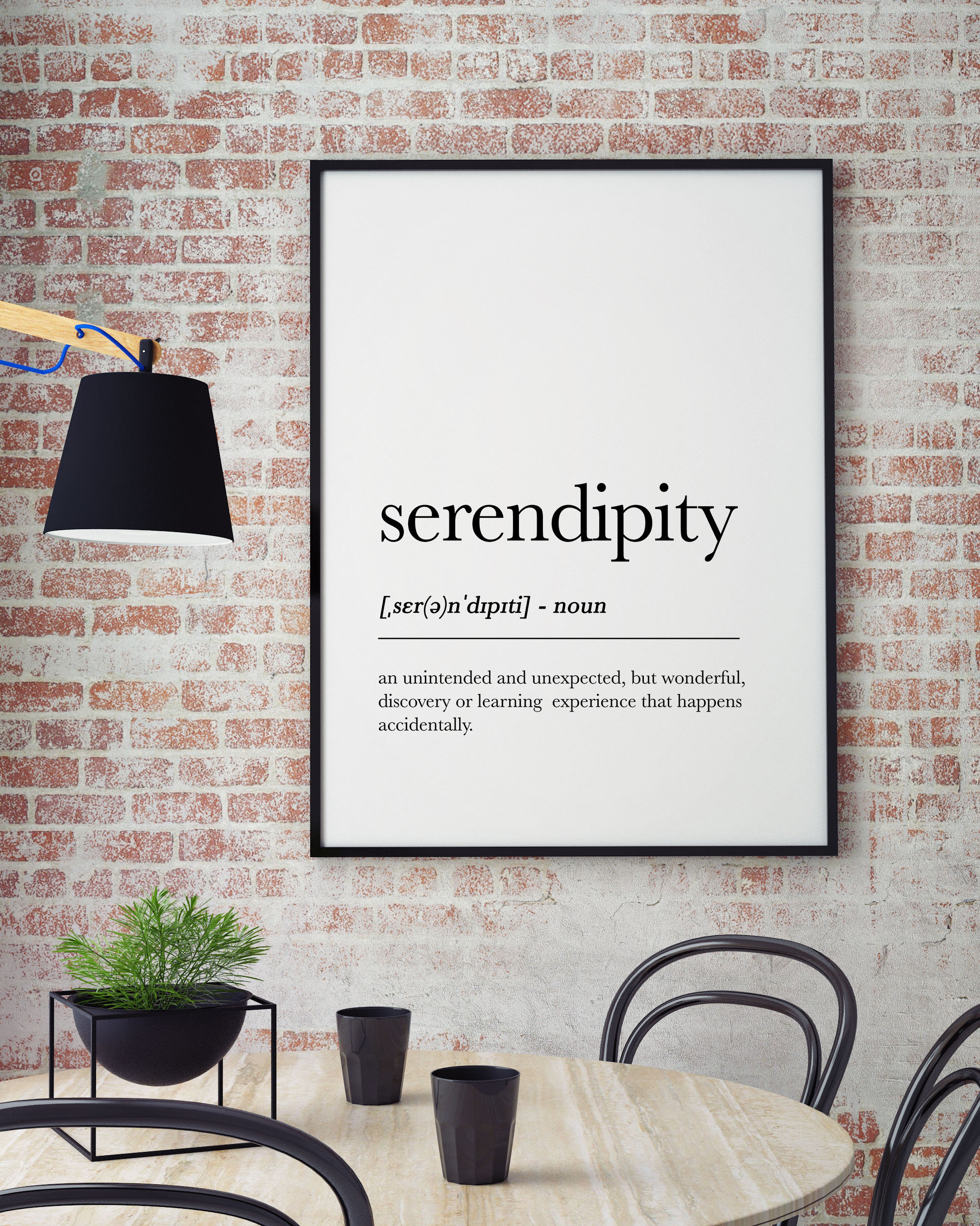 Serendipity definition print serendipity quote nordic wall | Etsy