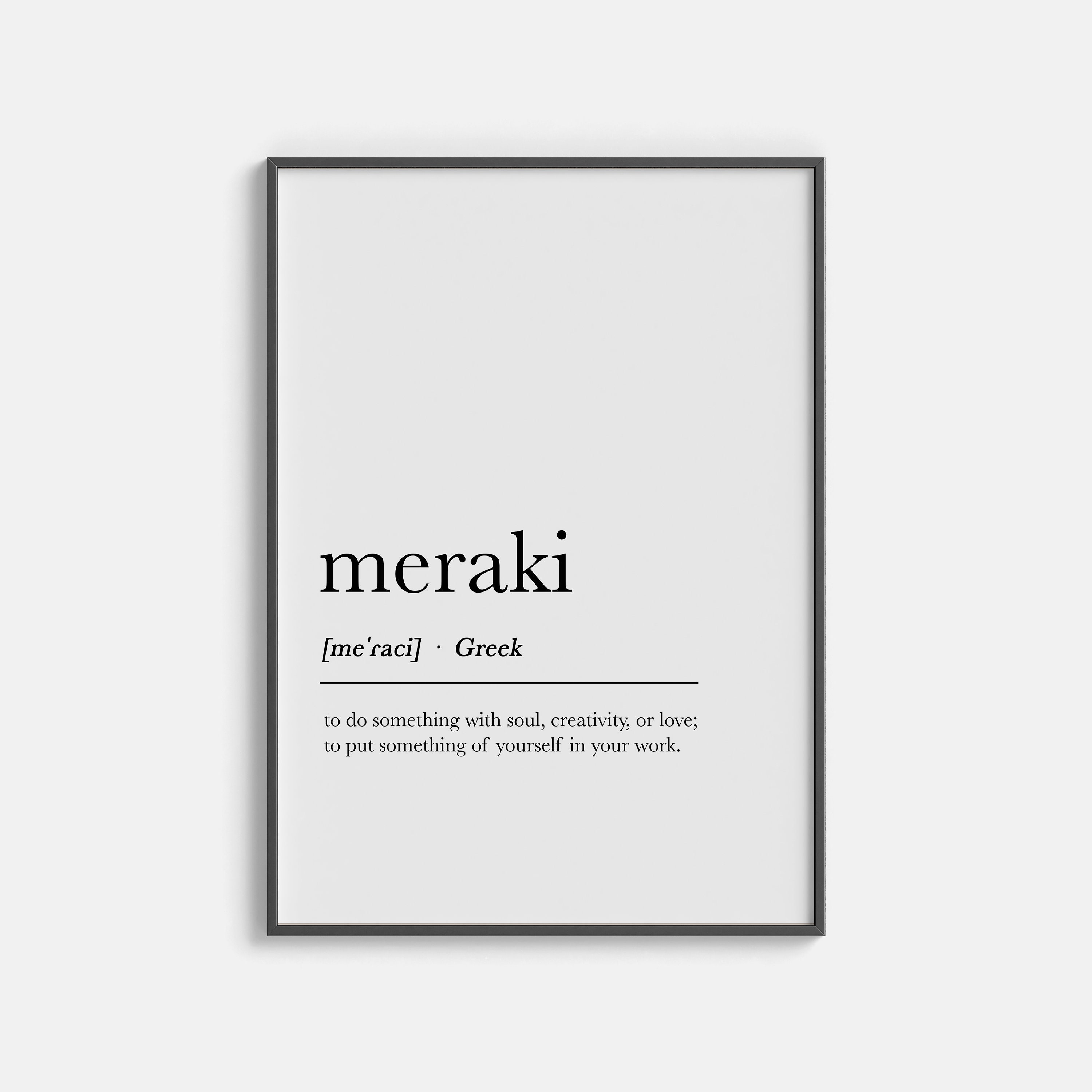 Meraki Definition Print Greek Definition Meraki Printable - Etsy