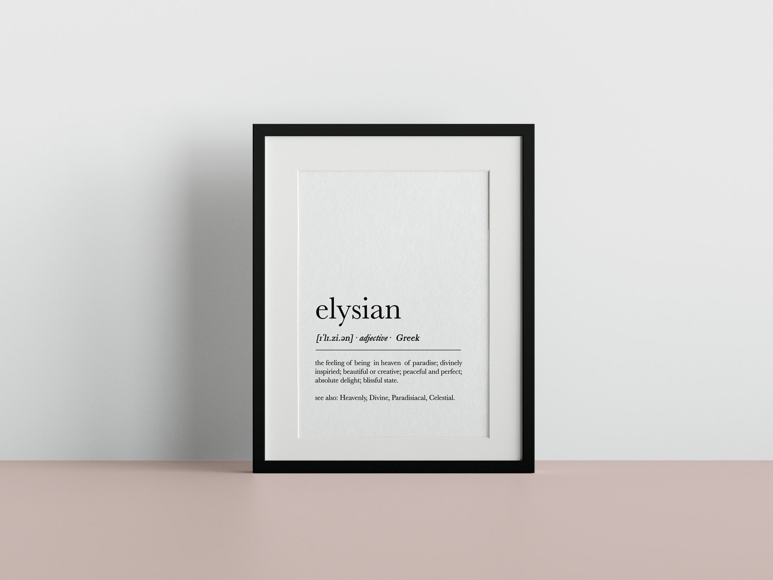 Elysian Definition Print Wall Art Greek Definition Greece - Etsy