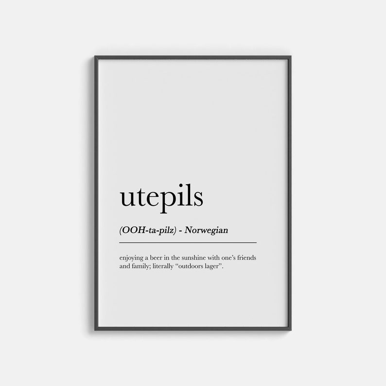 Utepils Definition Print: Norwegian Wall Art (digital Download) - Etsy