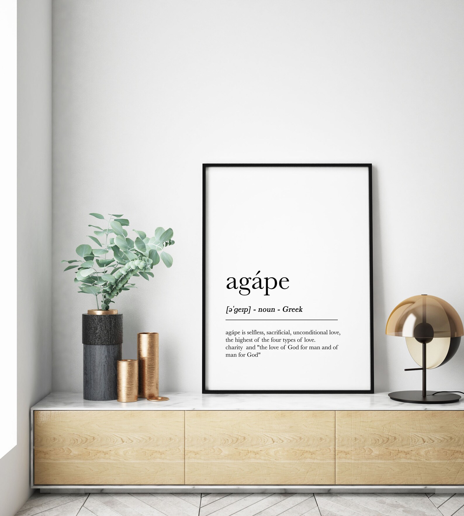 Agape Definition Greek Decor Greek Poster Greece Home | Etsy