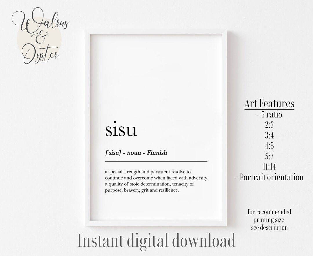 Sisu Definition Print: Finnish Nordic Wall Art (digital Download) - Etsy