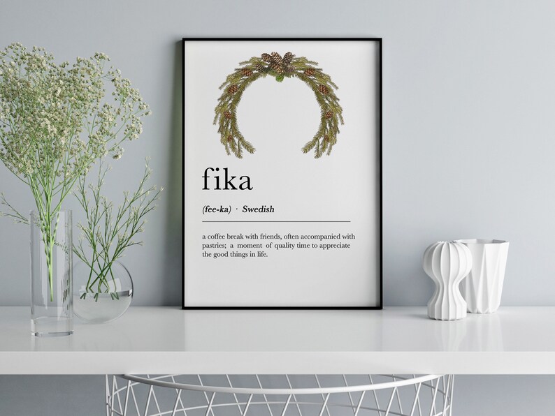 Fika Definition Print: Swedish Christmas Wall Art (digital Download) - Etsy