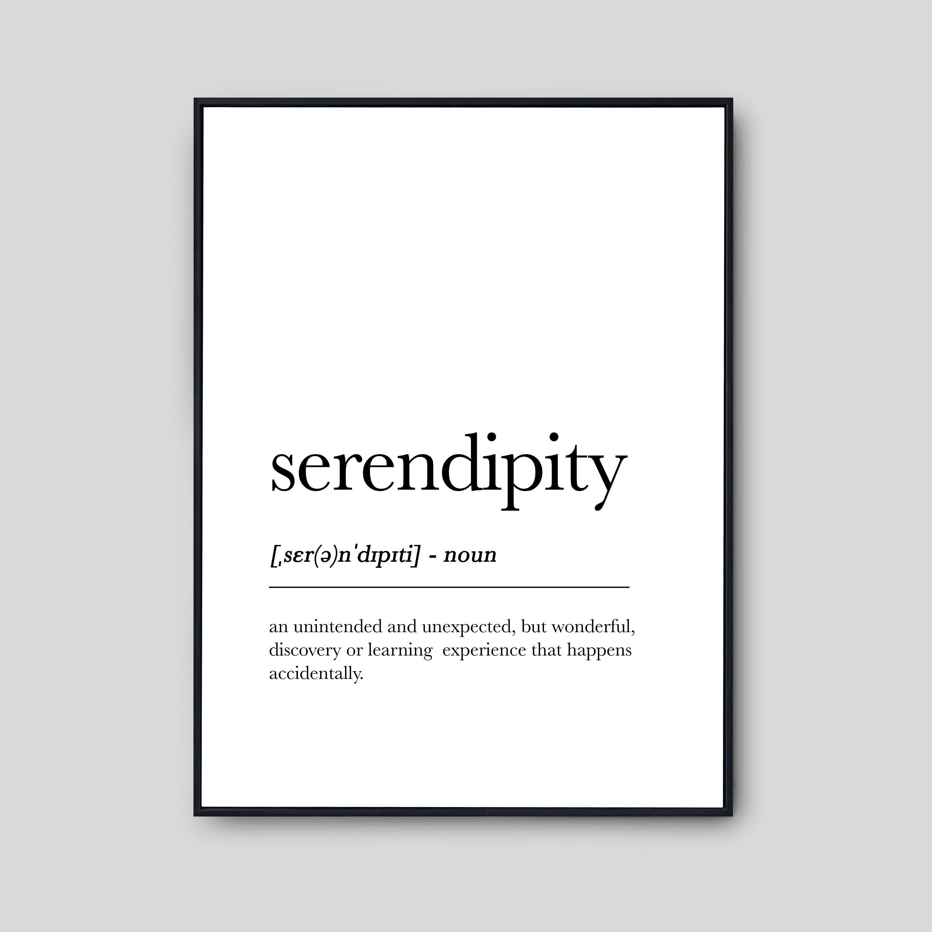 Serendipity definition print serendipity quote nordic wall | Etsy