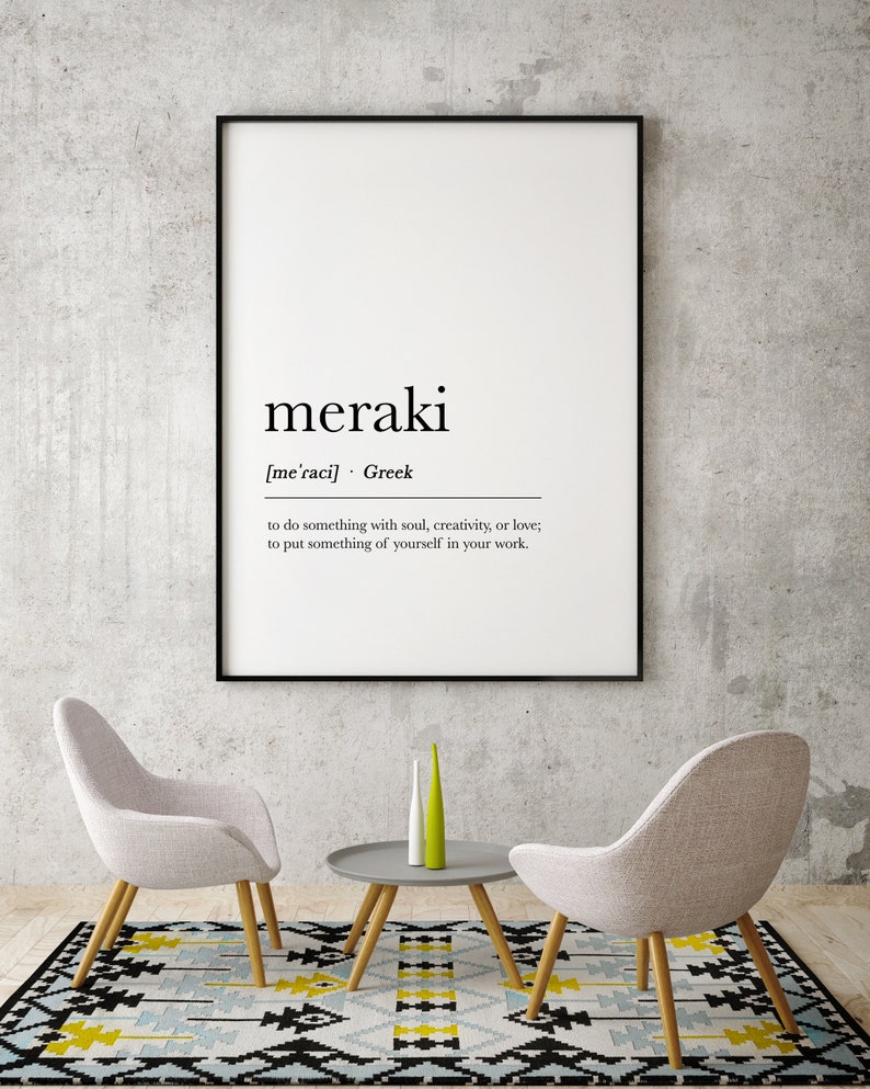 Meraki Definition Print, Greek Definition, Meraki Printable Wall Art ...