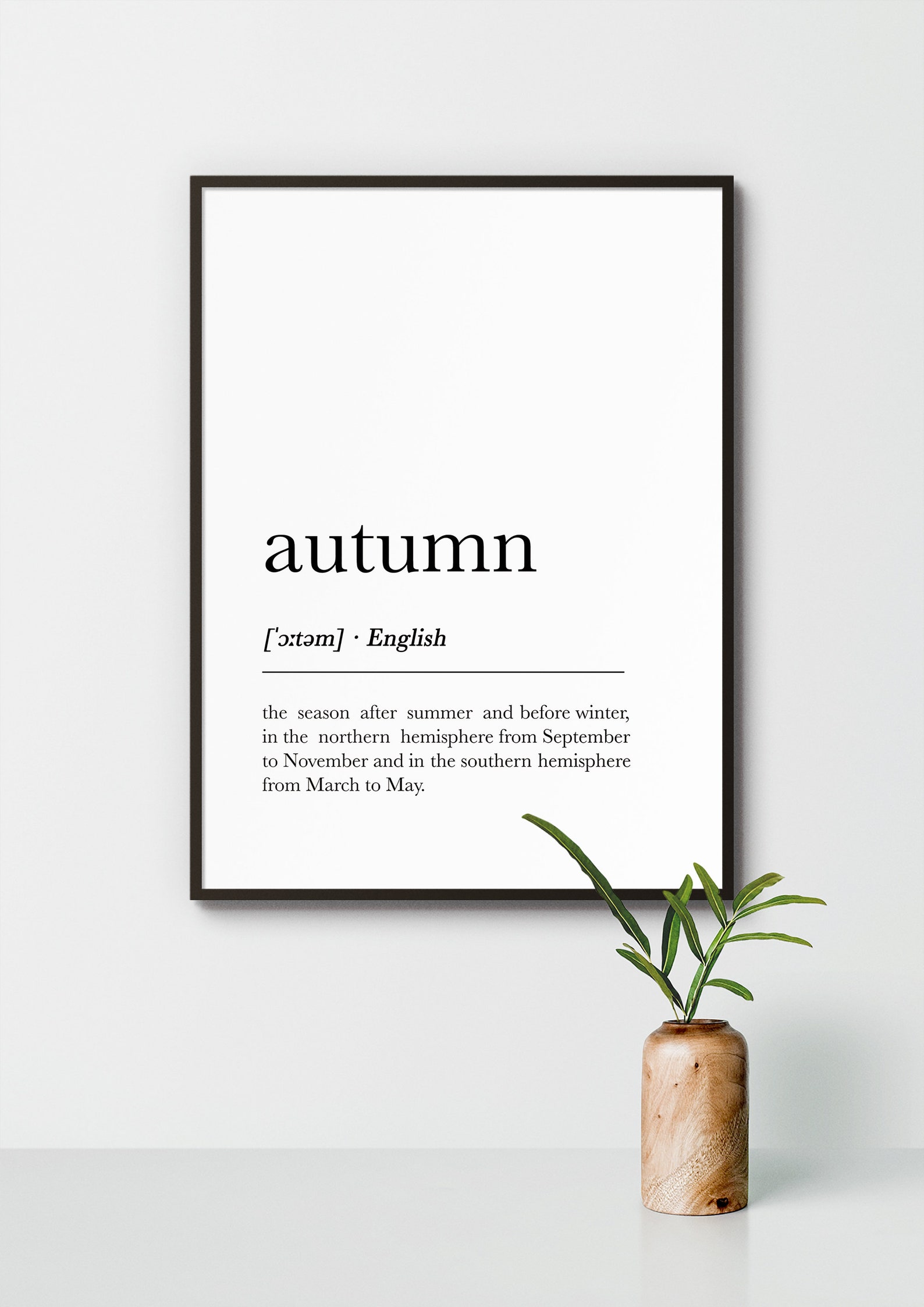Autumn Definition Print Nordic Definition Autumn Poster - Etsy