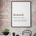Fernweh Definition Print Nordic Definition Nordic Decor - Etsy