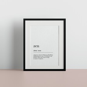 Zen Definition Print: Nordic Wall Art, Minimalist Decor (digital ...