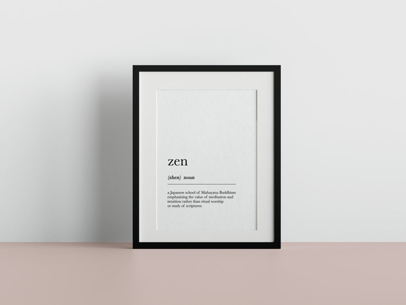 Zen Definition Print: Nordic Wall Art, Minimalist Decor (digital ...