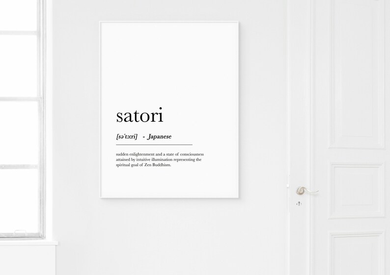 Satori Definition Japanese Wall Art Print (digital Download) - Etsy