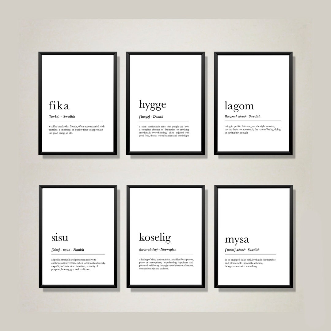 Nordic Definition Art Prints: Fika, Hygge, Lagom Set (digital Download ...