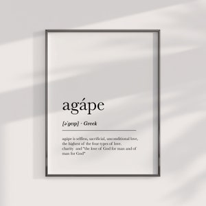 Agape Definition, Greek Decor, Greek Poster,, Greece Home Decor, Agape ...
