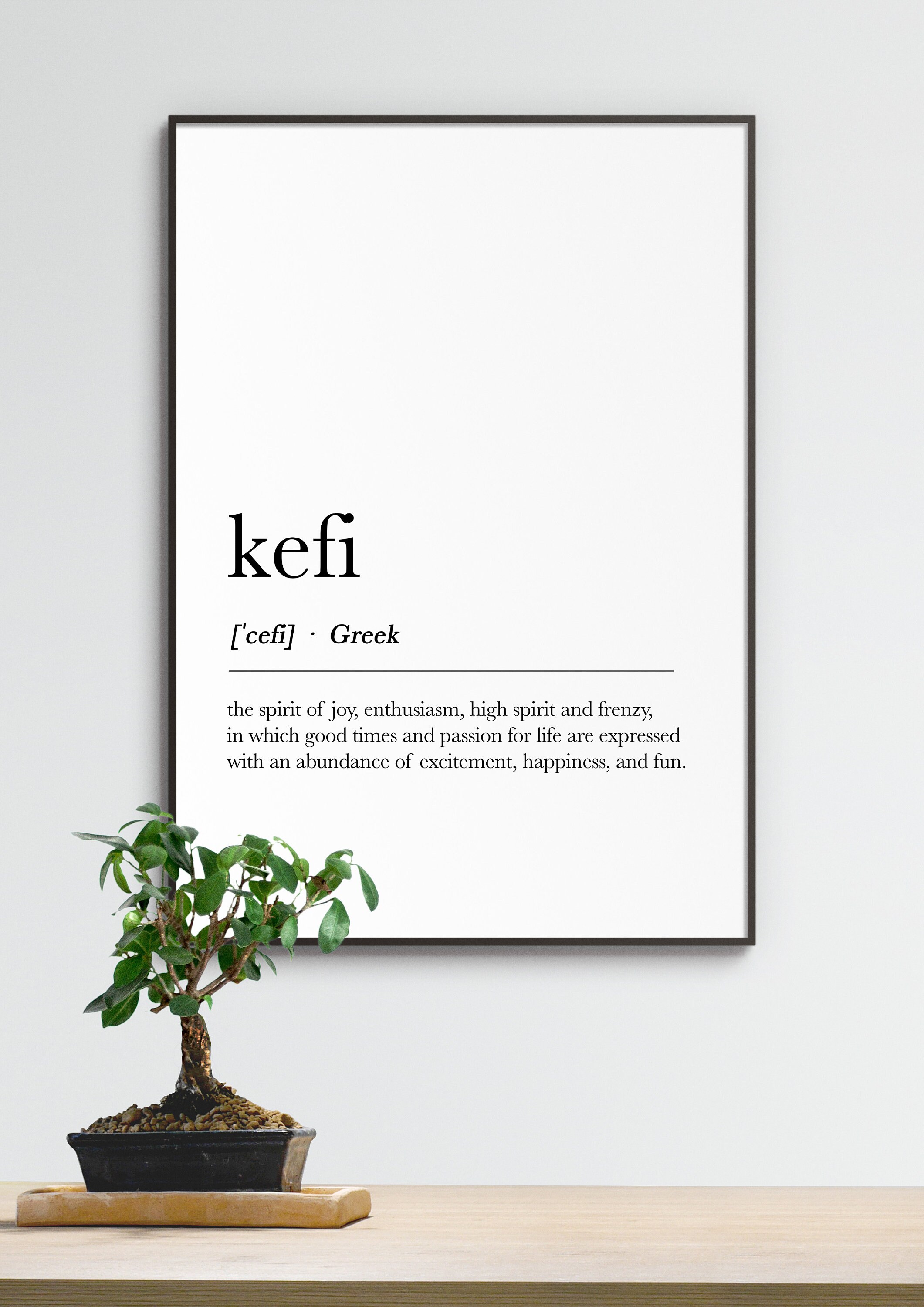 Kefi Definition Print Wall Art, Greek Definition, Greece Decor, Kefi ...