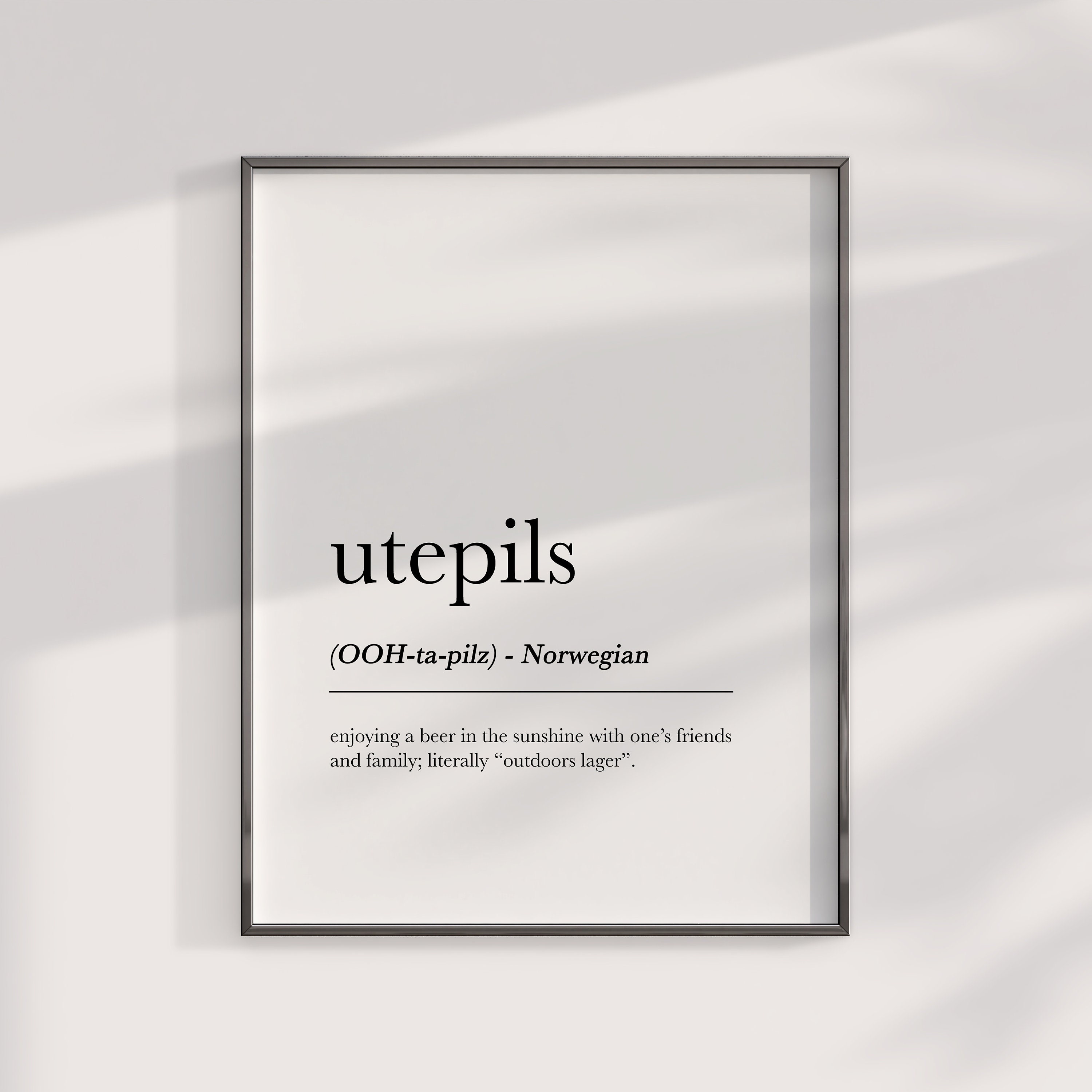 Utepils Definition Print: Norwegian Wall Art (digital Download) - Etsy