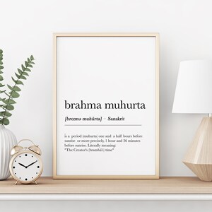 Brahma Muhurta Definition Wall Art Sanskrit Definition | Etsy