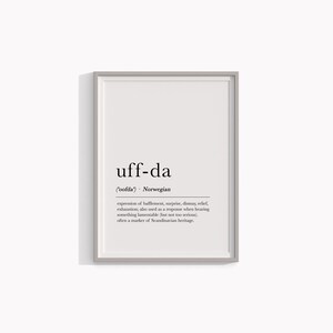 Uff Da Definition Print: Norwegian Nordic Wall Art (digital Download ...