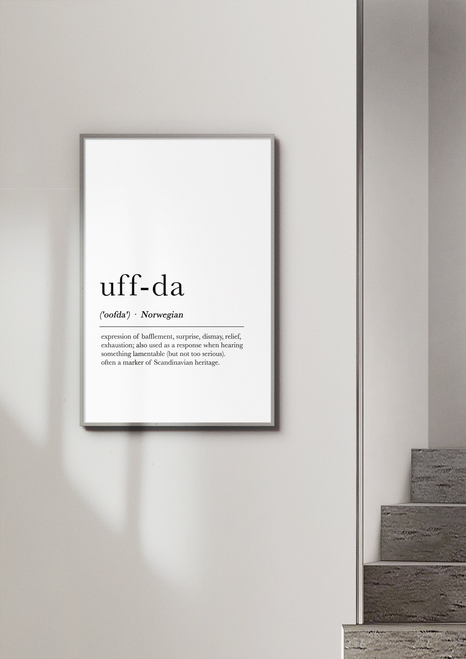 Uff Da Definition Print: Norwegian Nordic Wall Art (digital Download ...