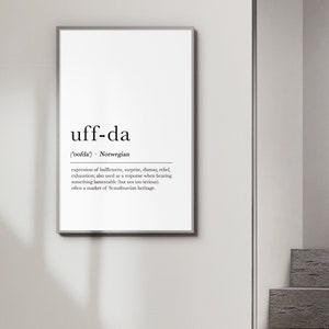 Uff Da Definition Print: Norwegian Nordic Wall Art (digital Download ...