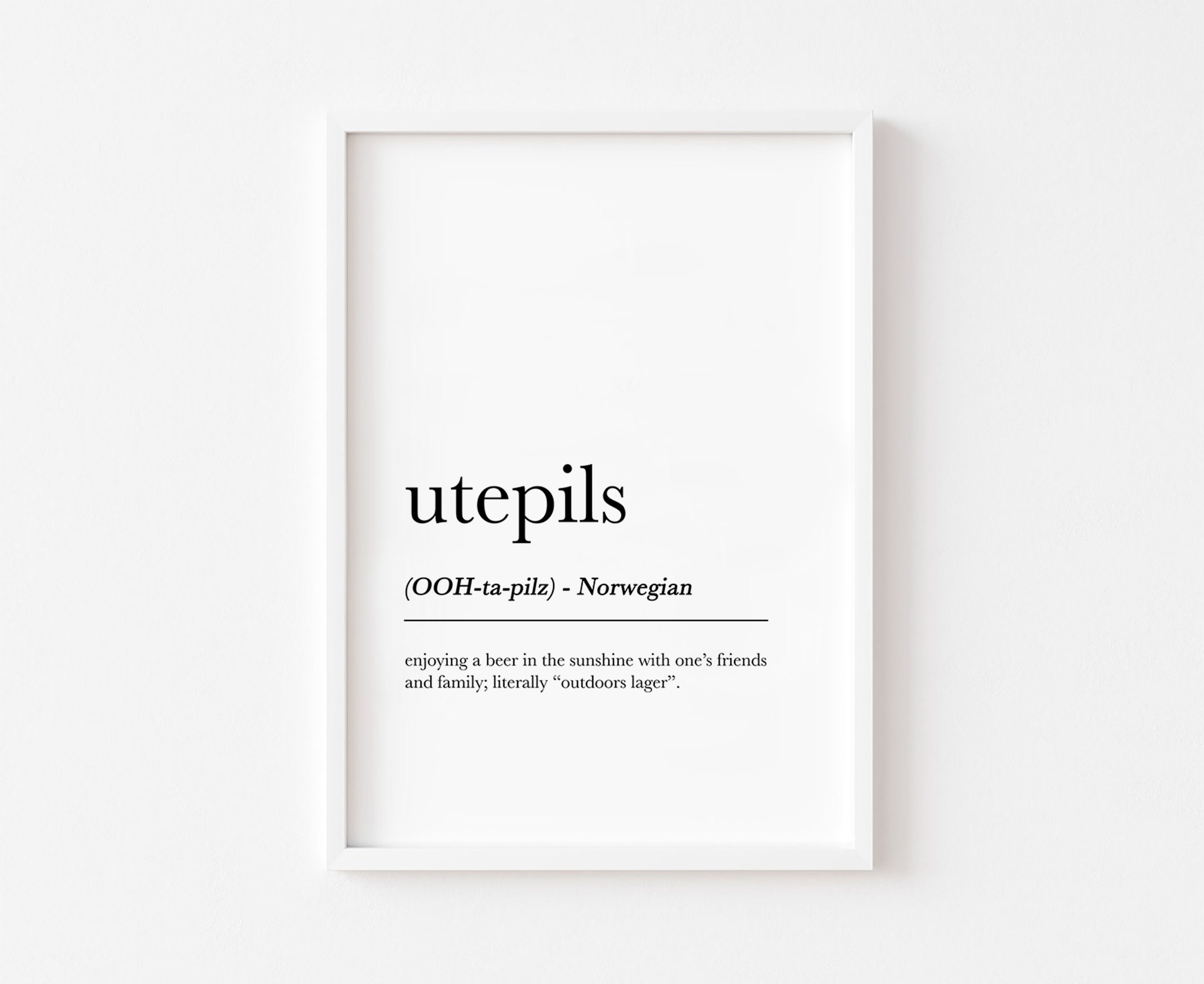 Utepils Definition Print: Norwegian Wall Art (digital Download) - Etsy