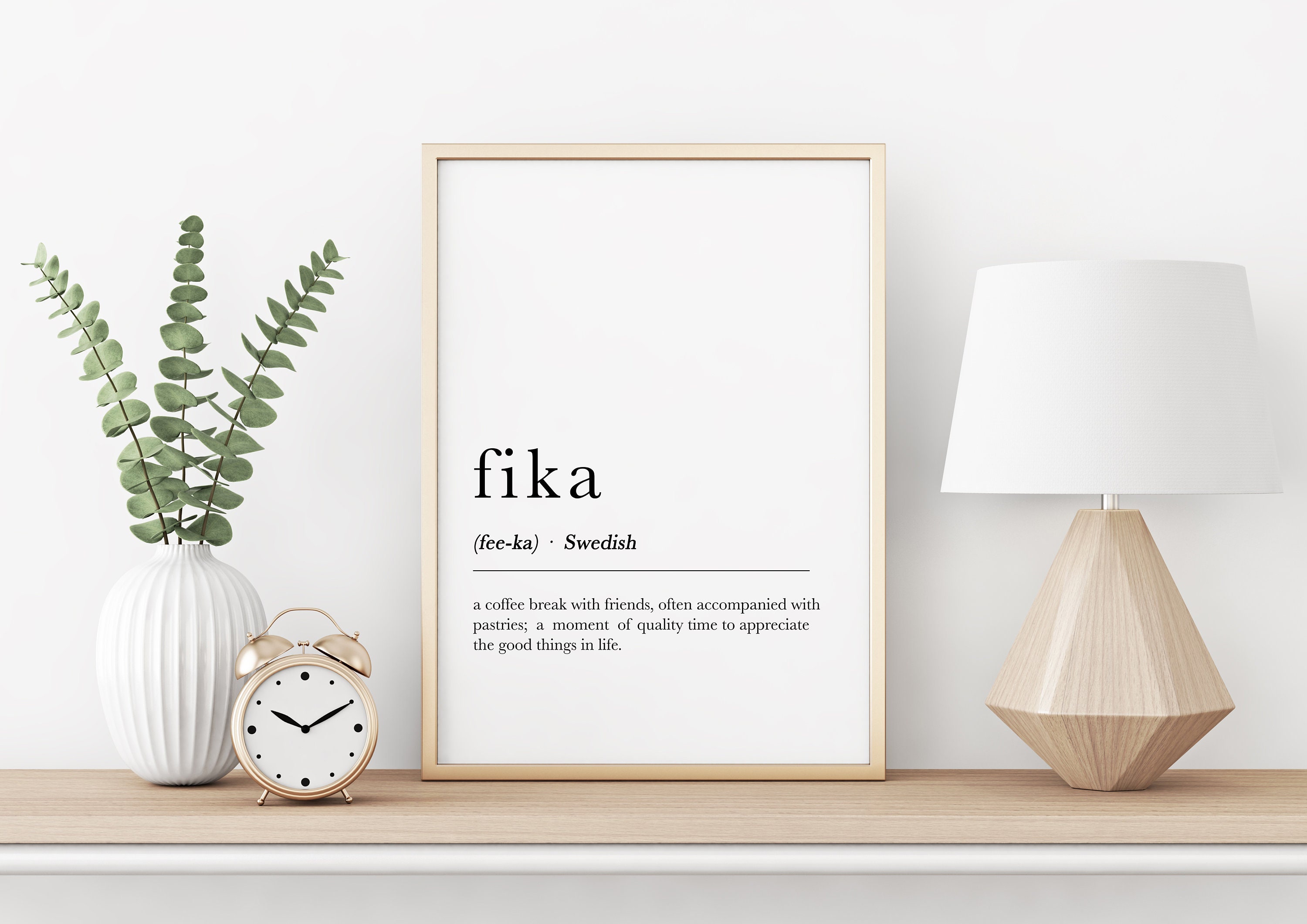 Fika definition Wall Art Nordic definition Swedish | Etsy