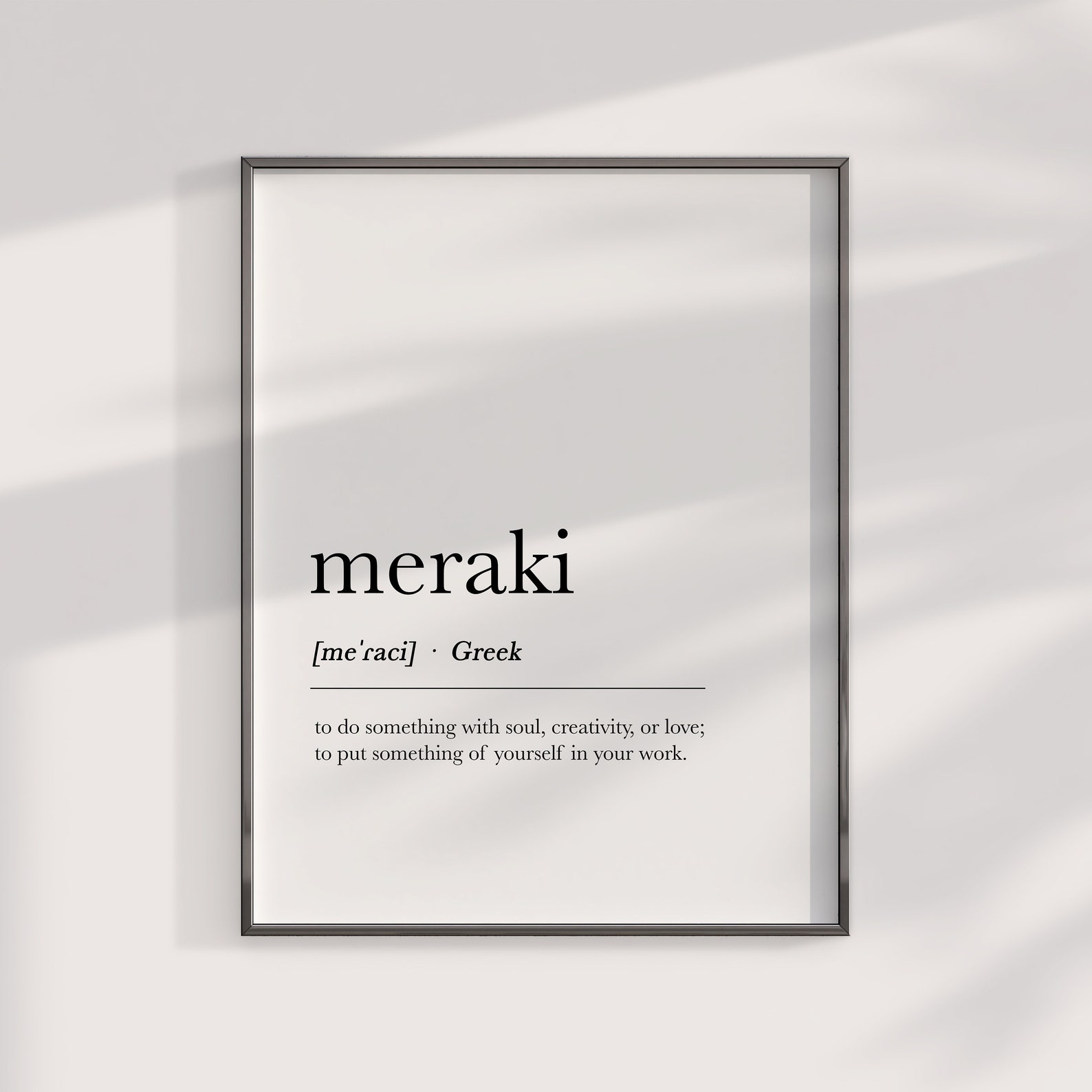 Meraki Definition Print, Greek Definition, Meraki Printable Wall Art ...