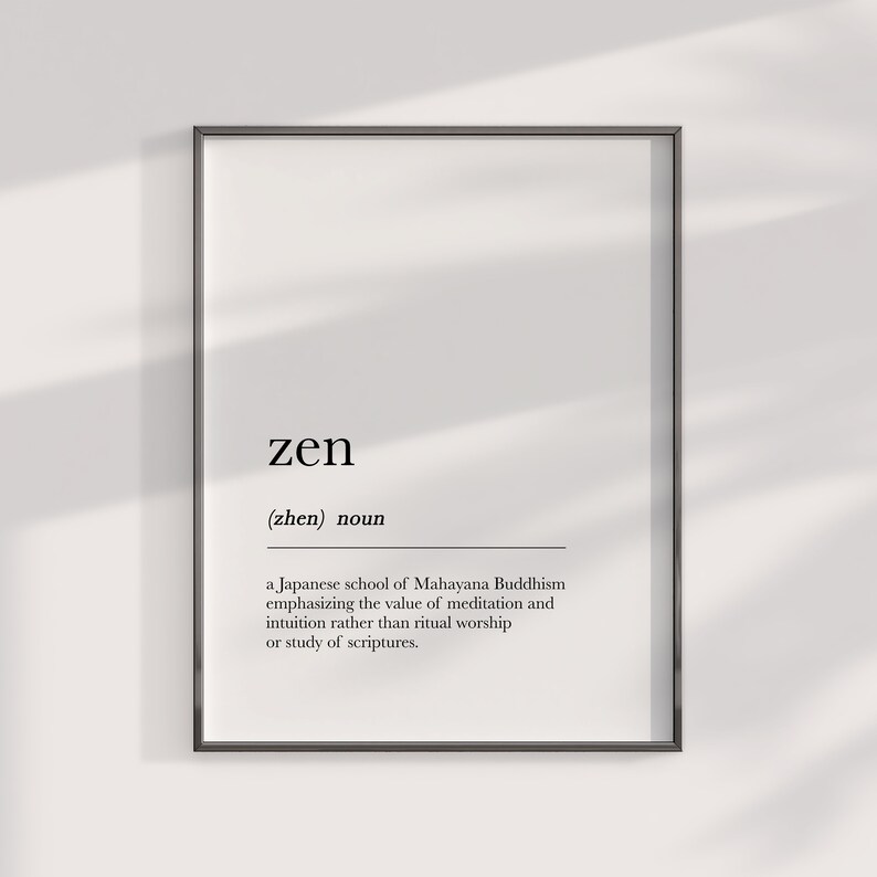 Zen Definition Print: Nordic Wall Art, Minimalist Decor (digital ...