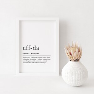 Uff Da Definition Print: Norwegian Nordic Wall Art (digital Download ...