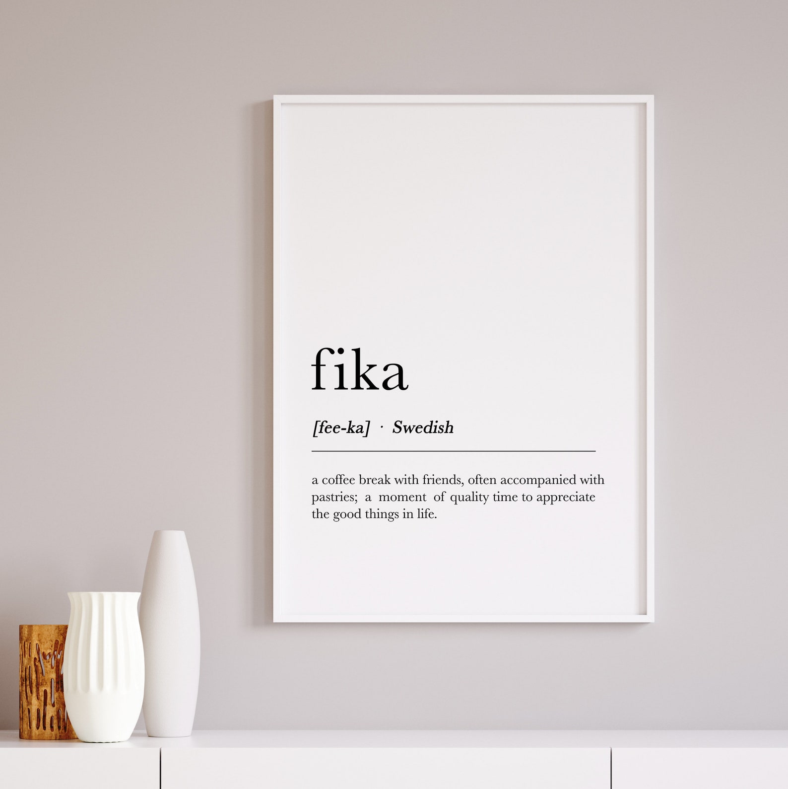 Fika Definition Wall Art, Nordic Definition Print, Swedish Fika Poster ...