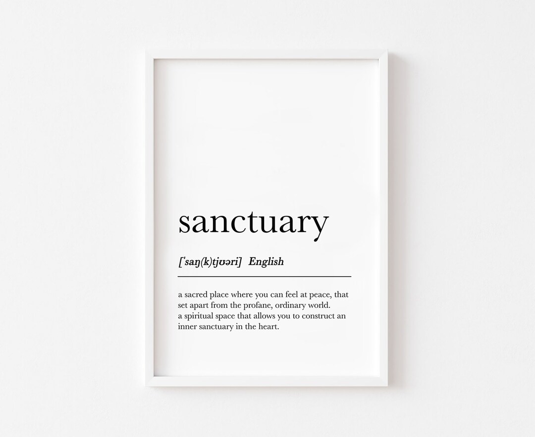 Sanctuary Definition Print: Minimalist Black and White Wall Art ...