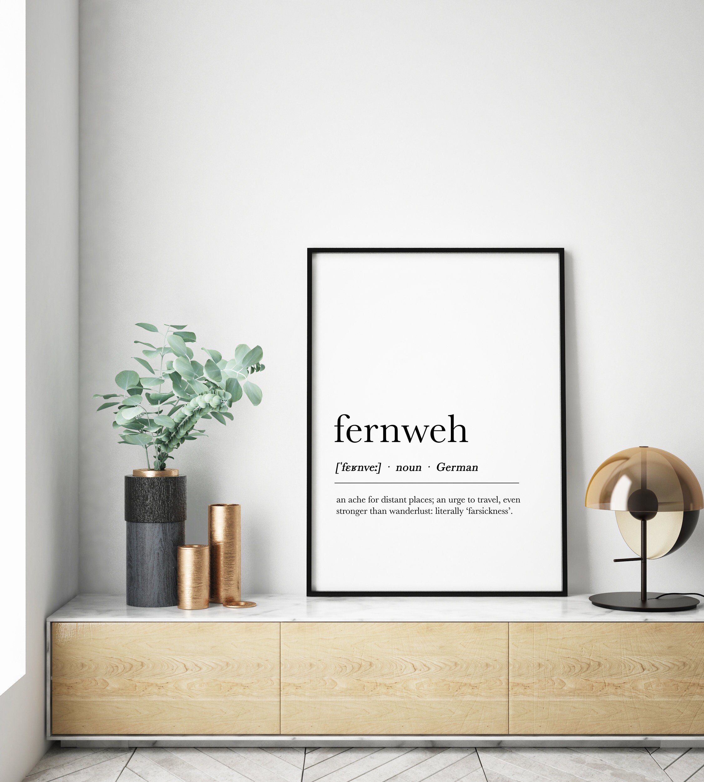 Fernweh Definition Print Nordic Definition Nordic Decor - Etsy