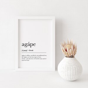Agape Definition, Greek Decor, Greek Poster,, Greece Home Decor, Agape ...
