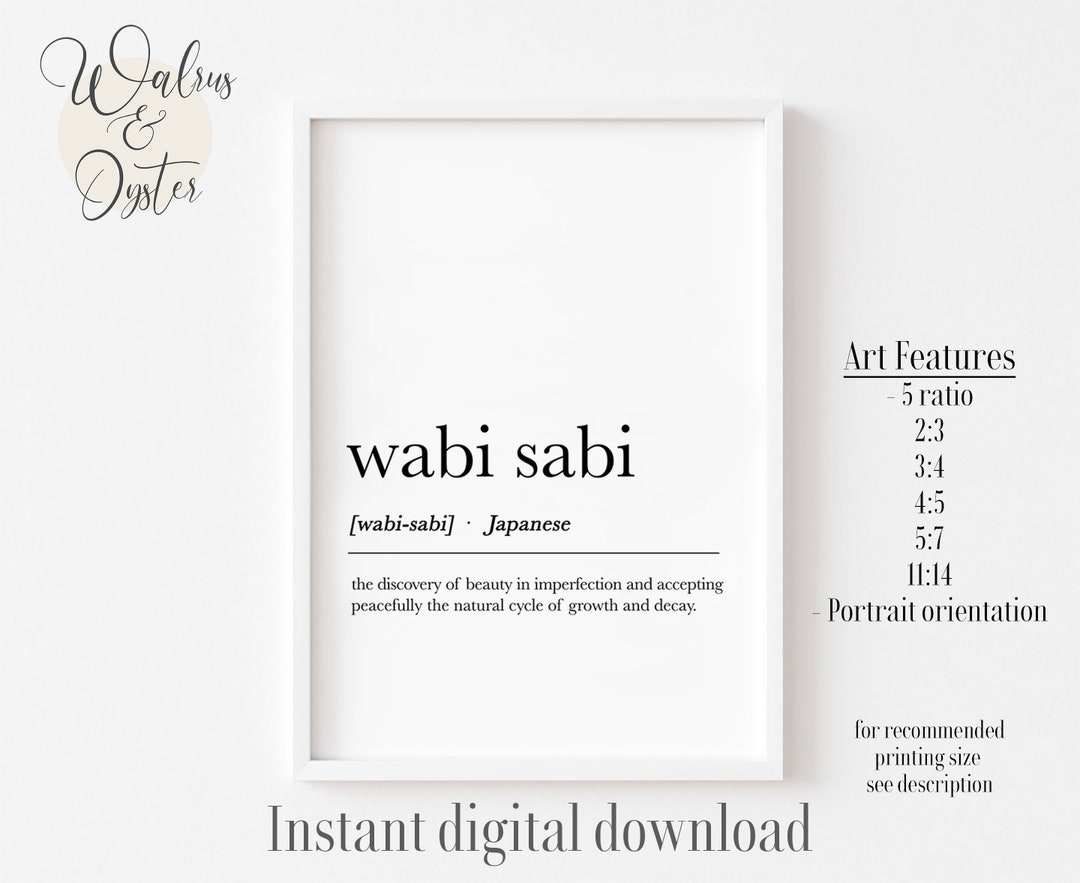 Wabi Sabi Definition Print, Japanese Definition, Wabi Sabi Decor ...