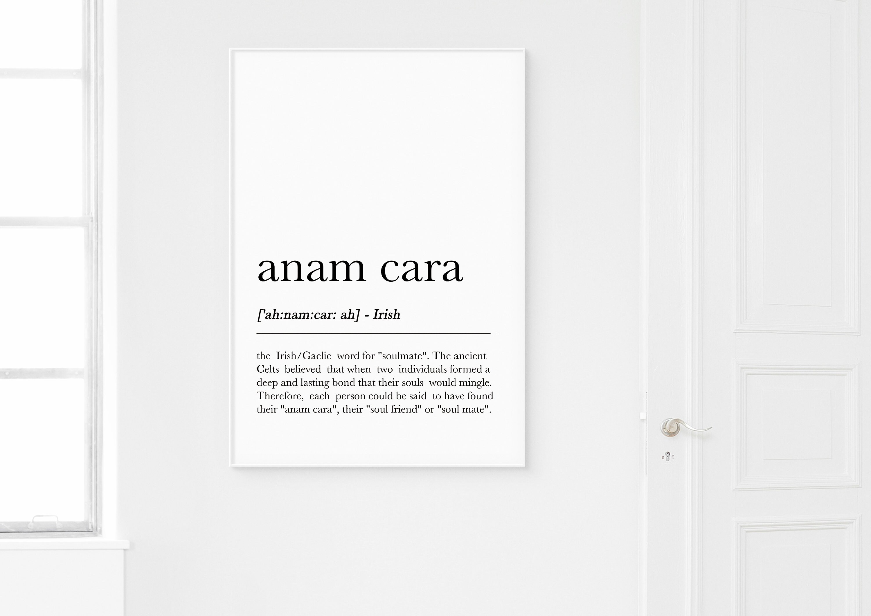Irish Definition Print Anam Cara Gaeilge Definition Mo Anam - Etsy