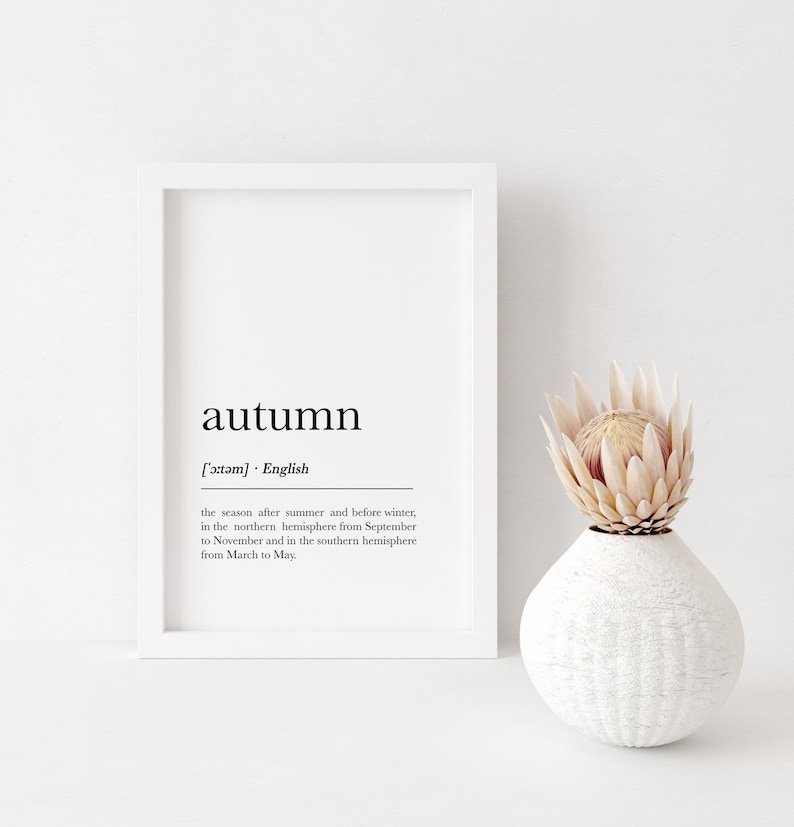 Autumn Definition Print Nordic Definition Autumn Poster - Etsy