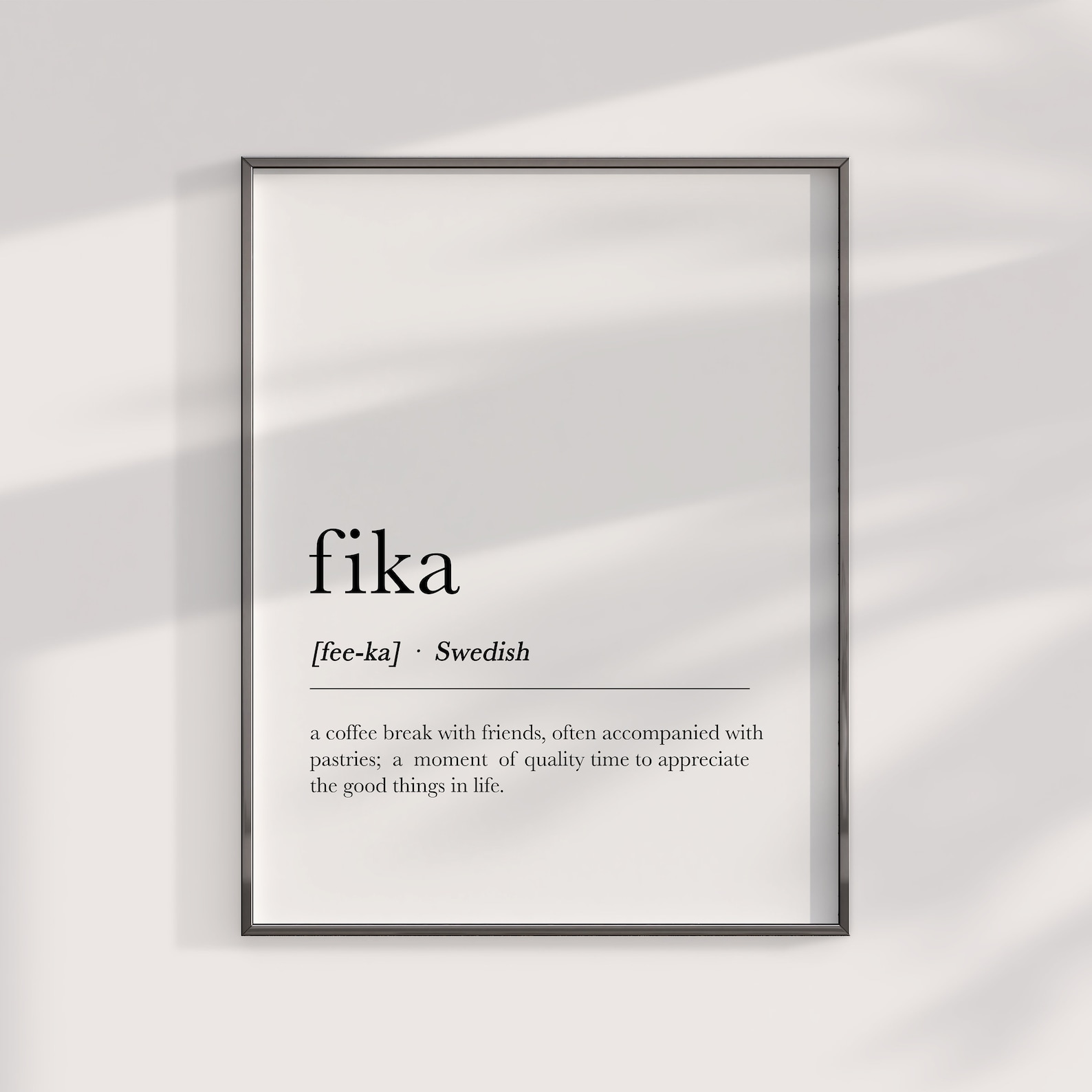 Fika Definition Wall Art, Nordic Definition Print, Swedish Fika Poster ...