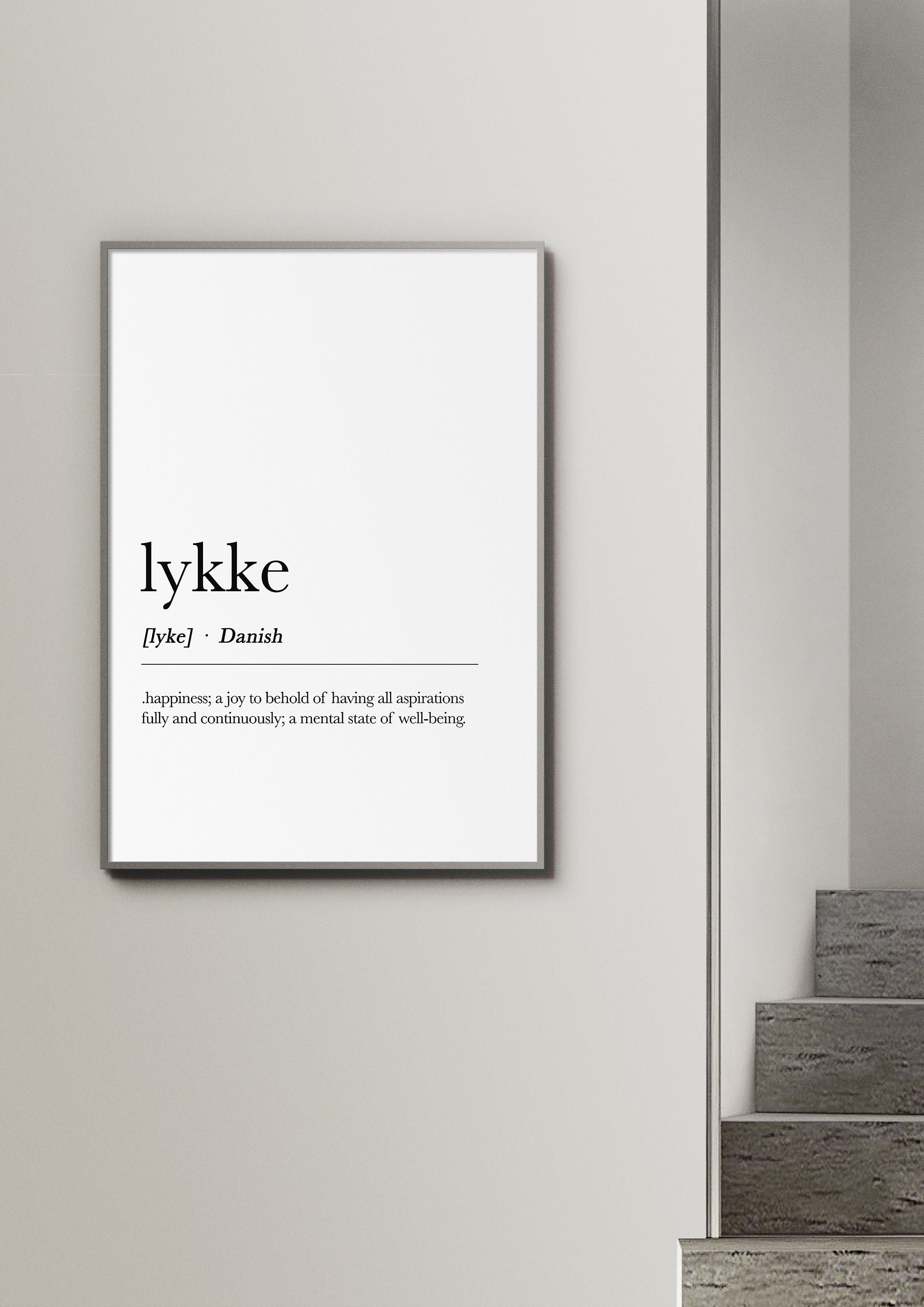 Lykke Definition Print: Skandinavisches Nordisches Dekor (Digitaler ...