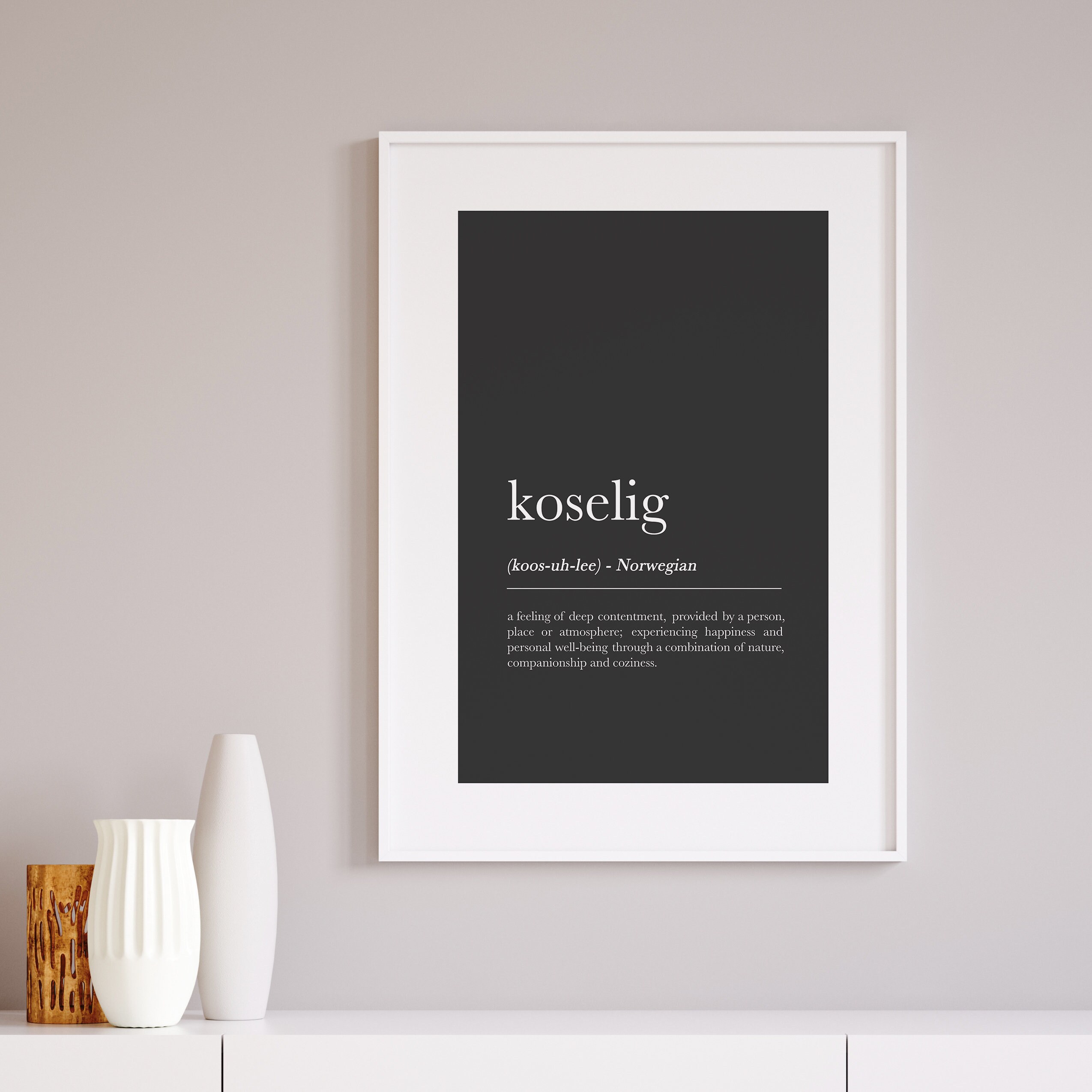 Koselig Definition Wall Art Hyggelig Definition | Etsy