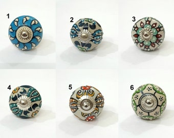 Assorted Flat Ceramic Knobs Multicolor Multidesign Ceramic - Etsy