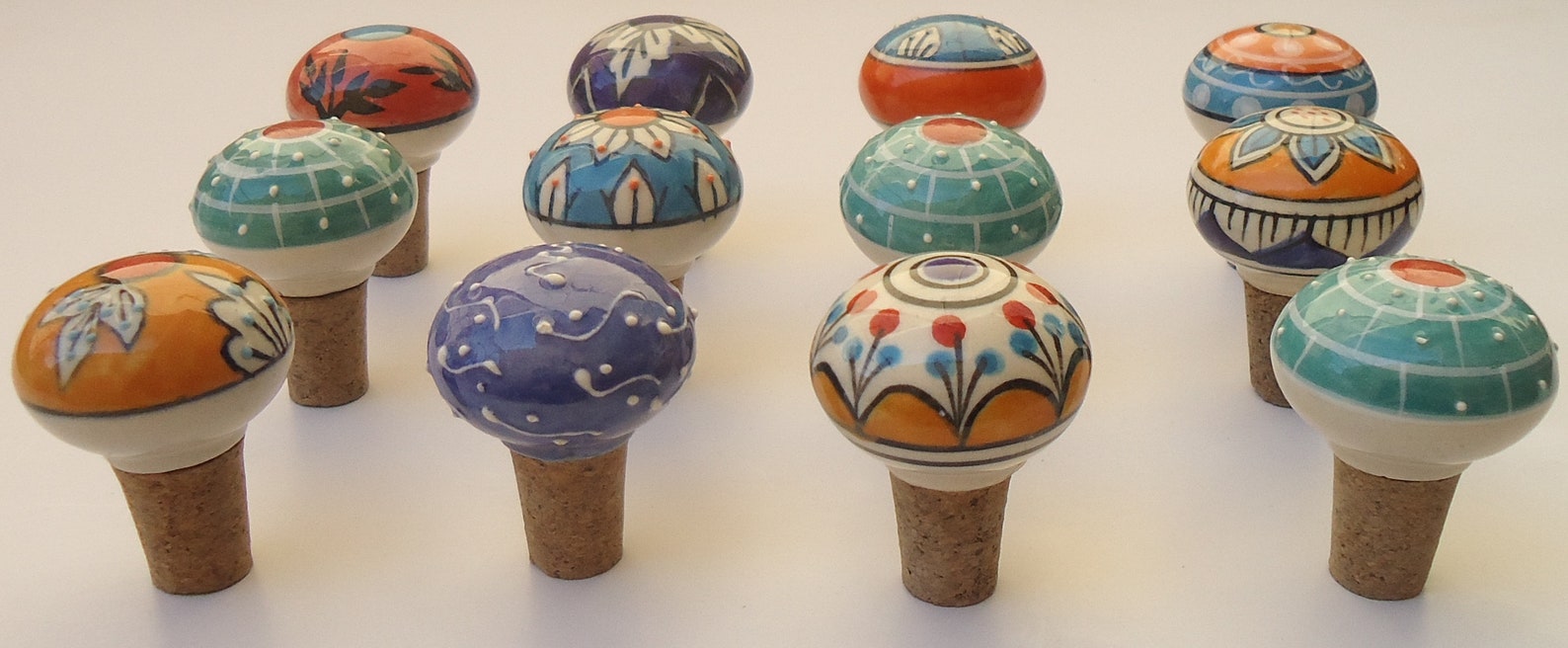 Assorted Ceramic Handpainted Wine Bottle Stopper Bottle - Etsy