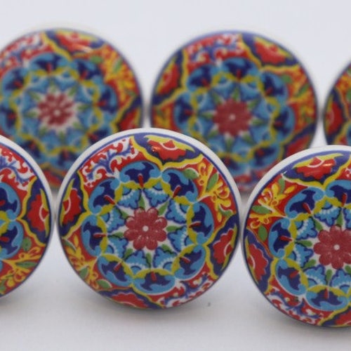 Colorfull Ceramic Knobs Kitchen Cabinet Drawer Pulls Ceramic - Etsy