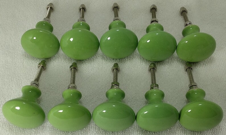 Green Color Vintage Ceramic Knobs Kitchen Cabinet Knobs Drawer - Etsy