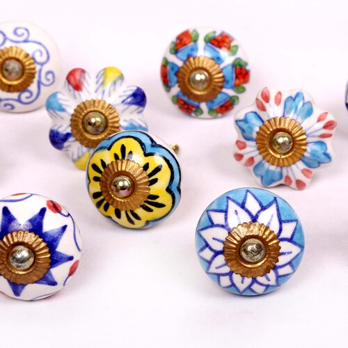 Assorted Blue and White Ceramic Knobs Ceramic Door Knobs - Etsy