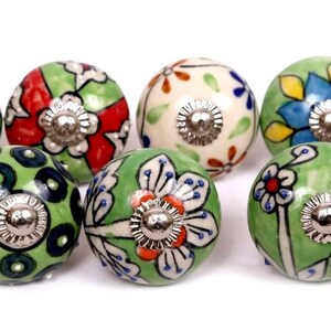 Sky Blue Emboss Ceramic Knobs Handpainted Kitchen Cabinet Drawer Pulls Handmade Ceramic Door ...