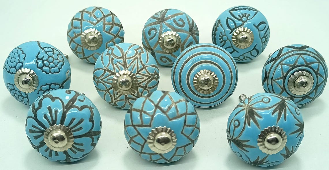 Hand Carved Ceramic Cabinet Knobs, Decorative Hardware - Etsy