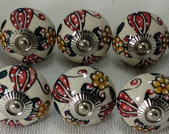 Multicolor Ceramic Knobs Handpainted Handmade Ceramic Door Knobs Kitchen Cabinet Knobs Drawer ...