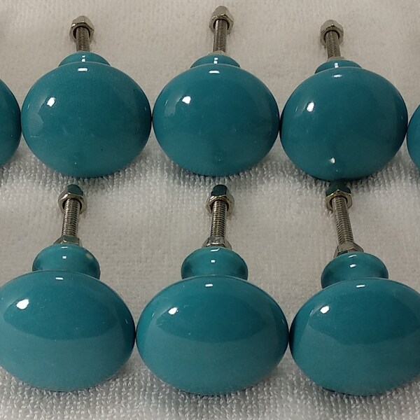 Teal Knobs - Etsy