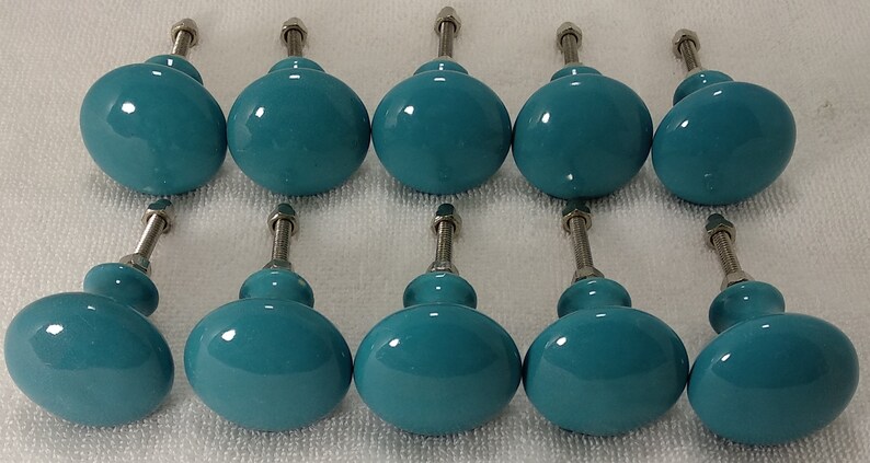 Teal Color Vintage Ceramic Knobs Kitchen Cabinet Knobs Drawer - Etsy