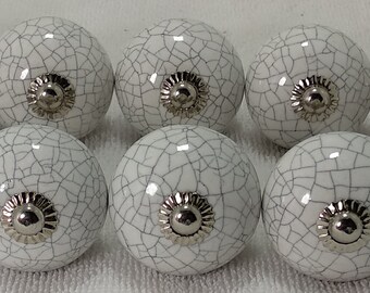 Grey & White Ceramic Knobs Handpainted Handmade Ceramic Door Knobs Kitchen Cabinet Knobs Drawer ...