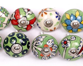 Emboss Orange Color Ceramic Knobs Handpainted Kitchen Cabinet | Etsy