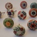 Multicolor Flower Design Ceramic Knobs Handpainted Knobs Kitchen Cabinet Drawer Puller Pulls ...